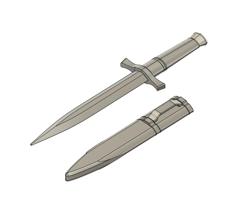 Steel Dagger with Sheath by Custom Kas MakerWorld: Download Free 3D Models