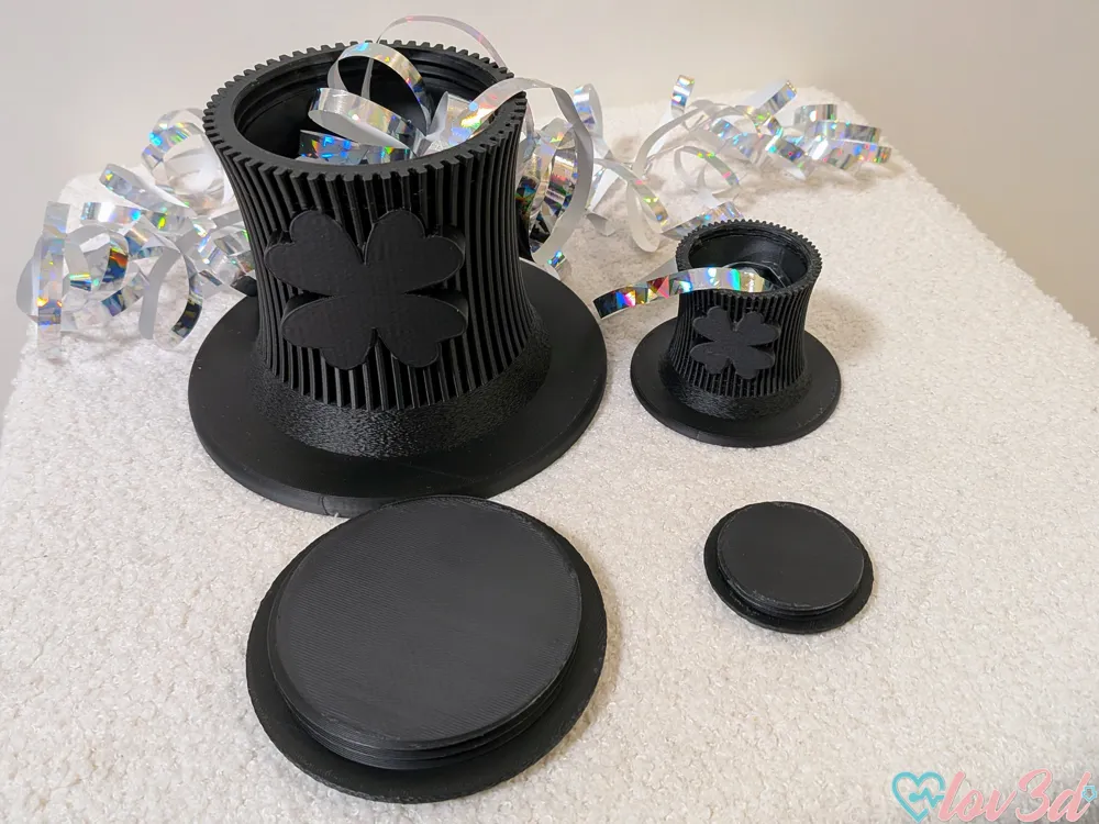 Lucky Top Hat Gift Box with Screw Lid (Cylinder) - Free 3D Print Model ...