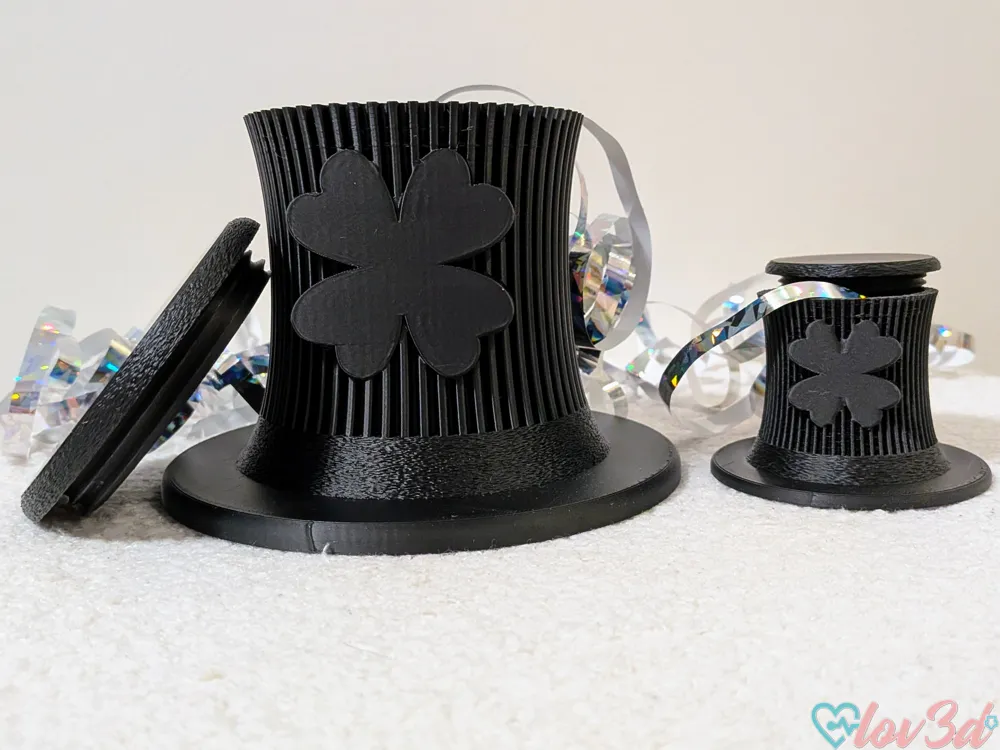Lucky Top Hat Gift Box with Screw Lid (Cylinder) - Free 3D Print Model ...