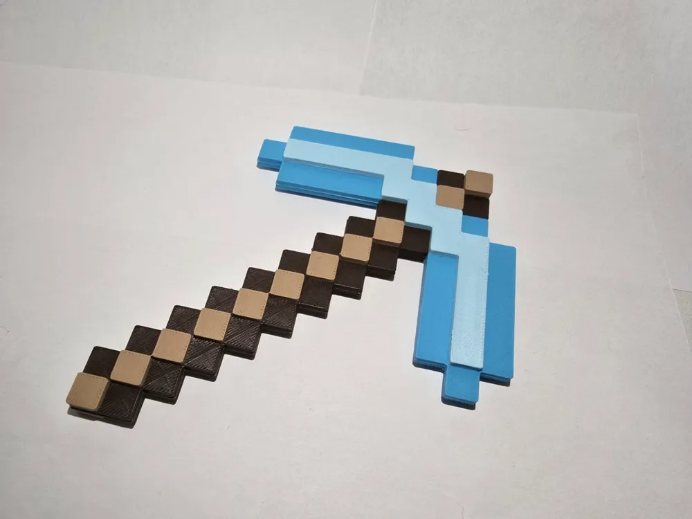 Minecraft Pickaxe Toy / Wallart - Free 3D Print Model - MakerWorld