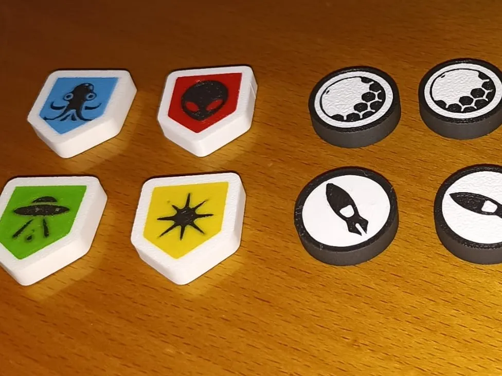 missile, shield, and faction tokens for Water Wars card game - Free 3D ...