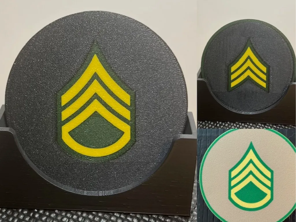 US ARMY Rank Insignia Coasters E4-E9 - Set of 4 - Free 3D Print Model ...