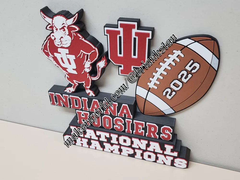 Indiana Hoosier Football National Champions 2025 - Free 3D Print Model ...