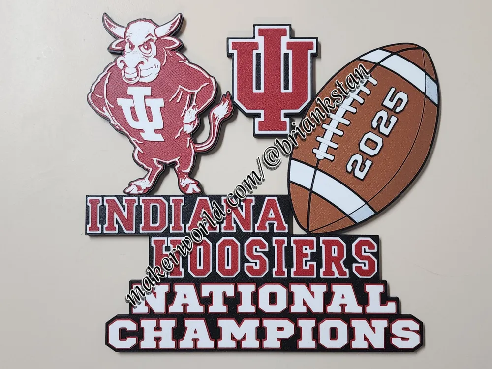 Indiana Hoosier Football National Champions 2025 - Free 3D Print Model ...