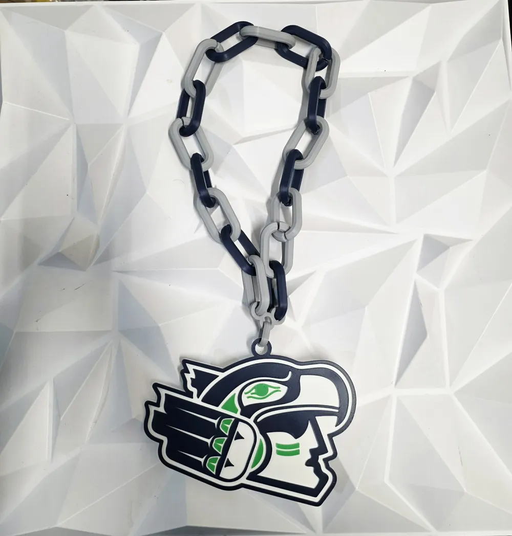 Seattle Seahawks Hype Chain Pendant - Free 3D Print Model - MakerWorld