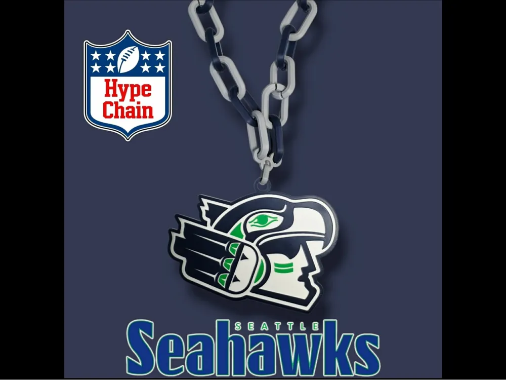 Seattle Seahawks Hype Chain Pendant - Free 3D Print Model - MakerWorld