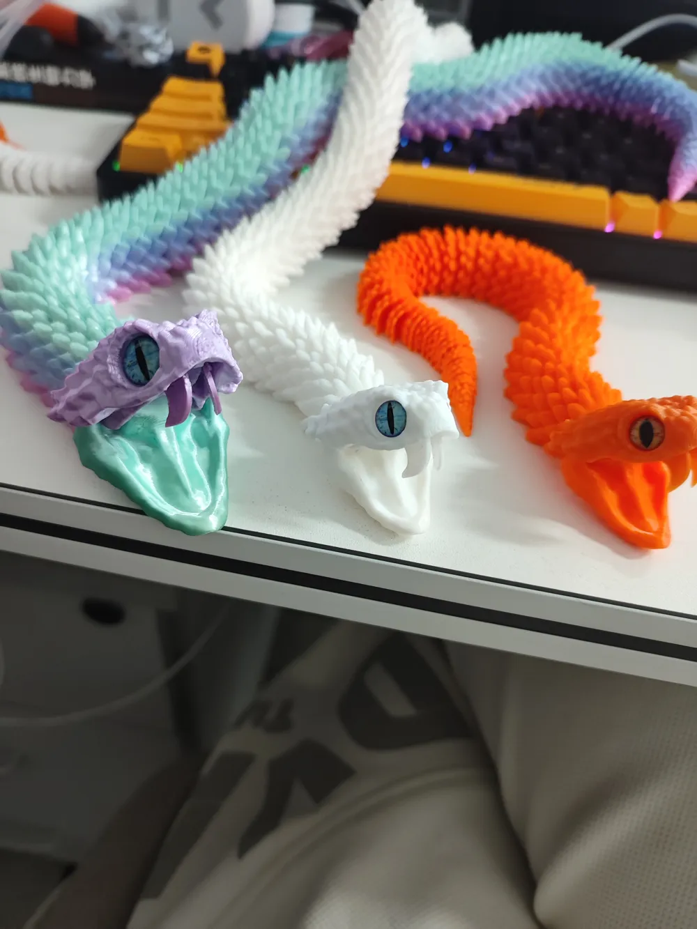 Fanged Viper - Print-in-Place Articulated Version, Head Rotates, Jaw ...