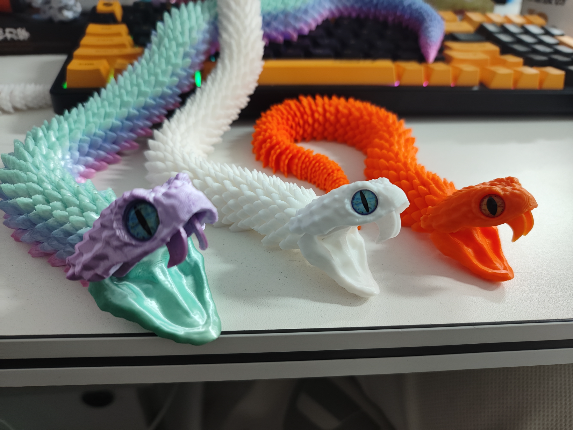 Fanged Viper - Print-in-Place Articulated Version, Head Rotates, Jaw ...