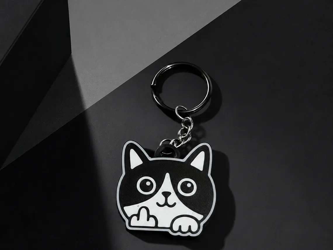 chaveiro de gato engraçado - Modelo gratuito para impressão 3D - MakerWorld