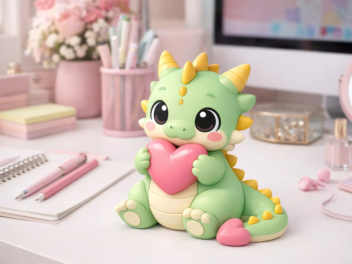 Dragon Love - Cute Dragon Heart Valentine’s Gift - Free 3D Print Model ...