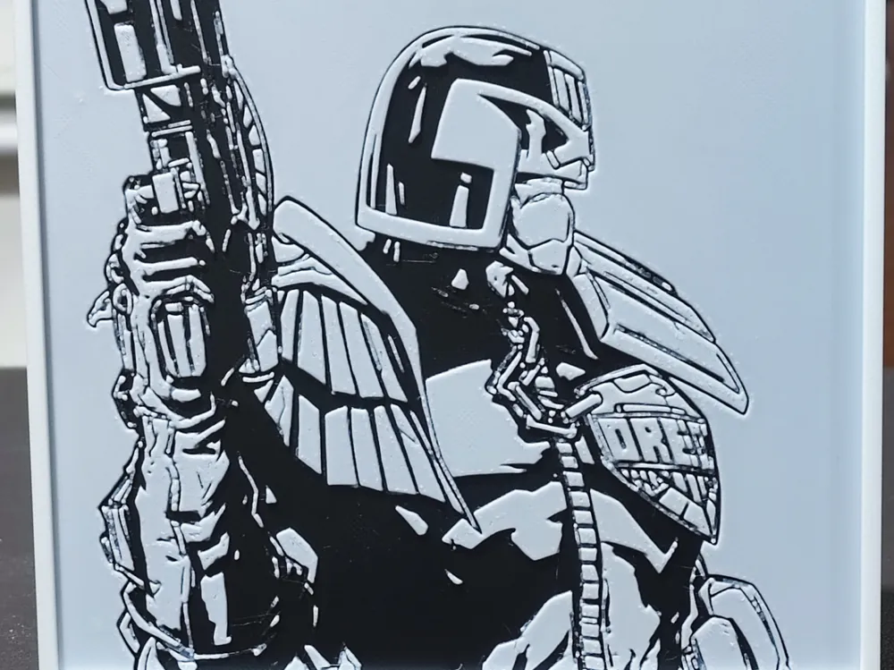 Judge Dredd HueForge 2 Color by BoDad - MakerWorld