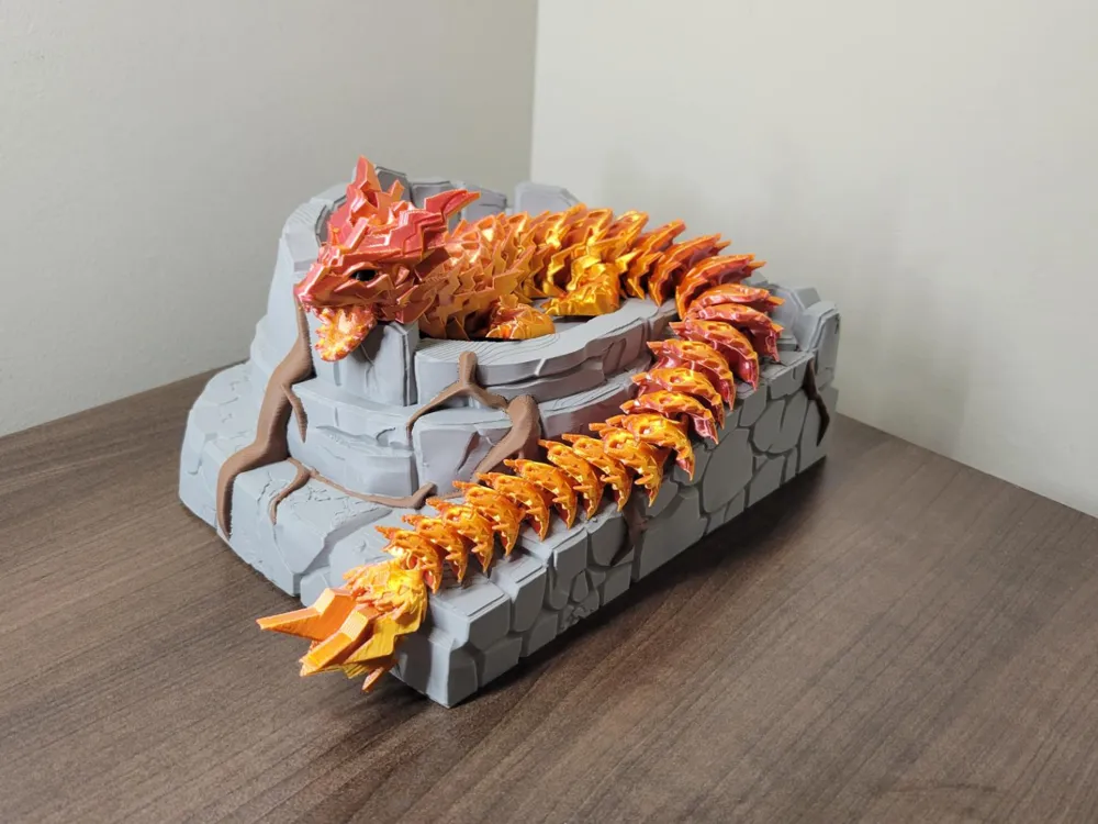 Stone & Root Display Base / Dragon Perch - Free 3D Print Model - MakerWorld