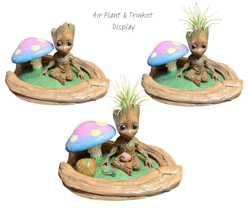 Baby Groot Air Plant And Trinket Dish - Free 3D Print Model - MakerWorld
