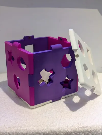 Shape Sorting Box - magnetic lid - Baby toy by Mneric - MakerWorld