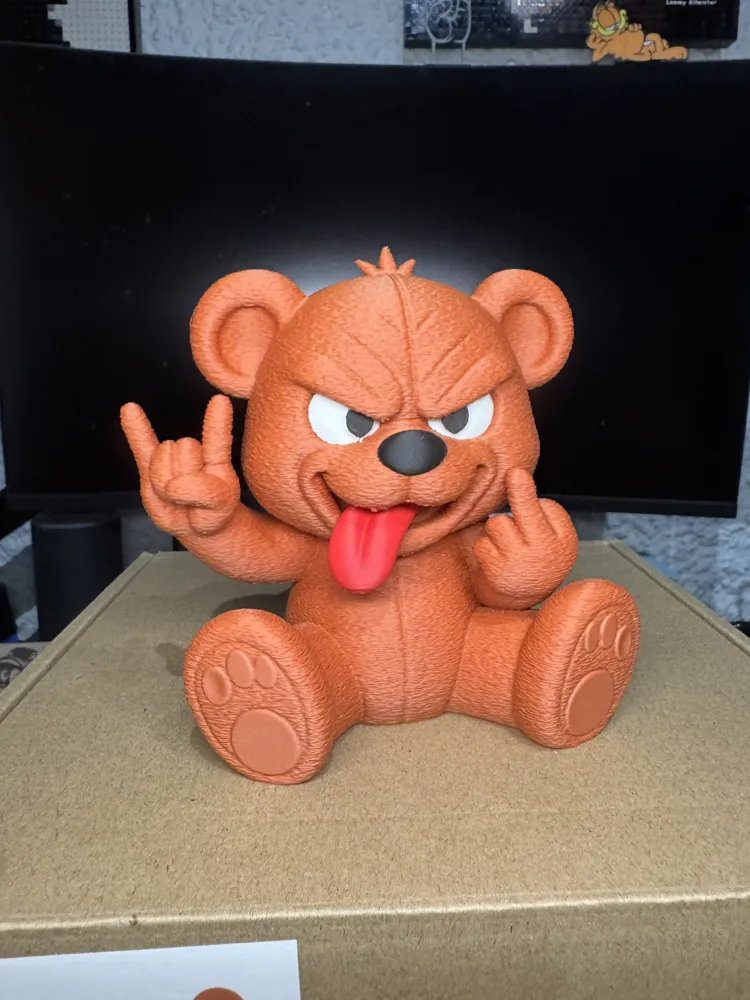 The Cheeky Metal Grumpy Bear - Free 3D Print Model - MakerWorld