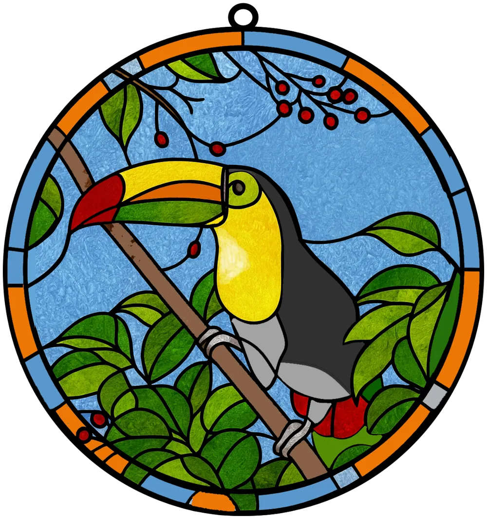 Toucan in a Stained-glass Style - Free 3D Print Model - MakerWorld
