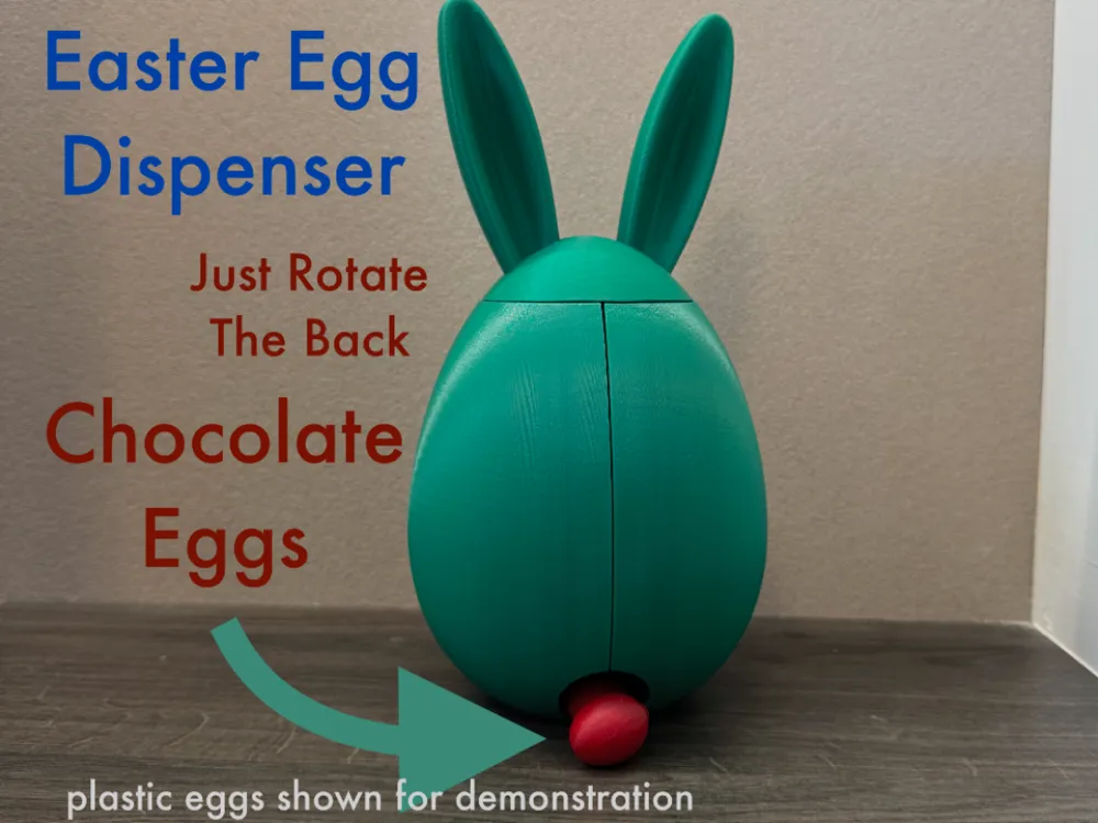 Easter Egg Dispenser – Drops Mini Chocolate Eggs - Free 3D Print Model ...