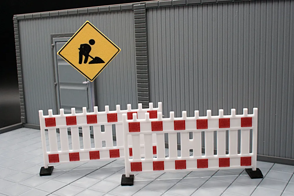 Miniature Road Work Sign for diorama, scale 1:18 by Wilhelmus - MakerWorld
