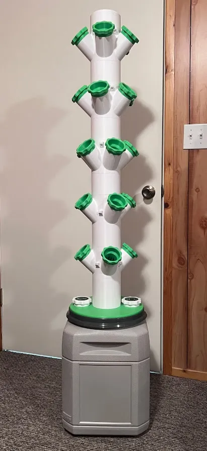Hydroponic Tower Mighty Tuff Bucket Lid Remixed by Miter MakerWorld ...