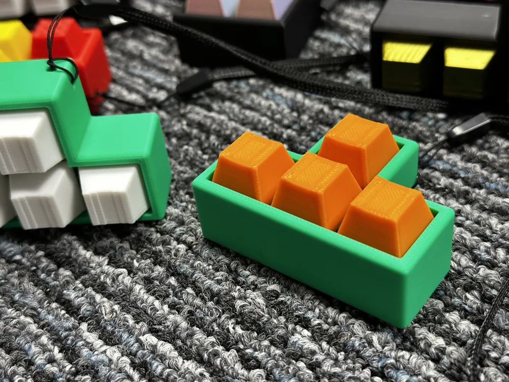 Retro Tetris "T" Shape Fidget Clicker + Keychain - Free 3D Print Model ...