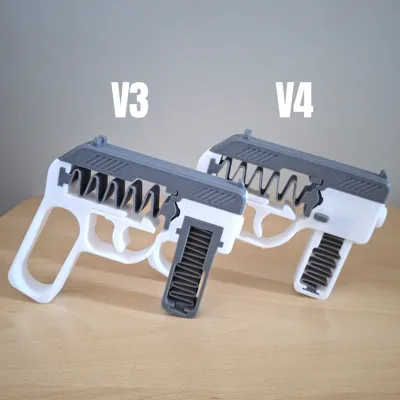 Spring Gun V4 - Shoots fake bullets with mag swap by LucaDilo - MakerWorld