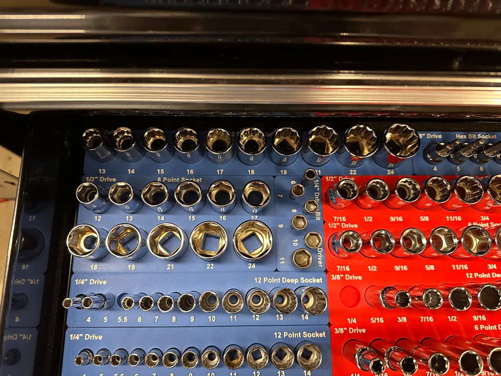 Gridfinity Socket Holder - Metric 1/2" Drive by WallyMike - MakerWorld