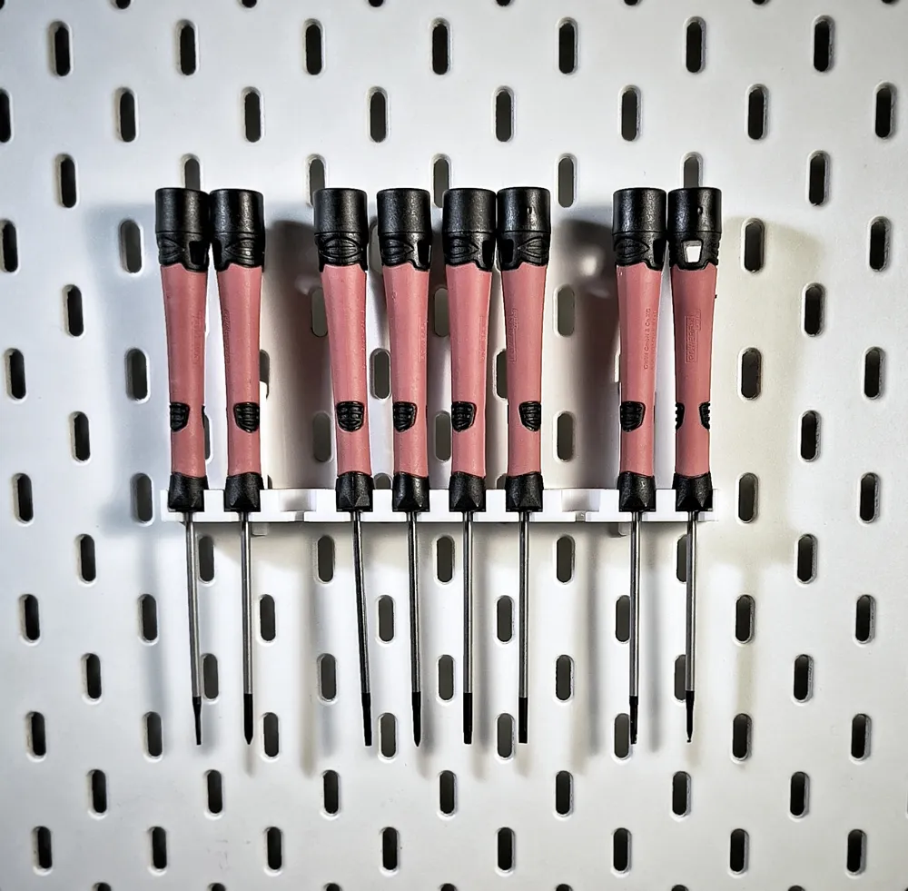 Precision Screwdriver Holder for Skadis - 10 Slots by zomb - MakerWorld