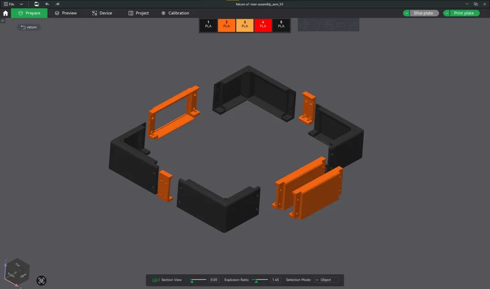 Creality Falcon A1 Rotary Kit Riser by Niz MakerWorld: Download Free 3D ...
