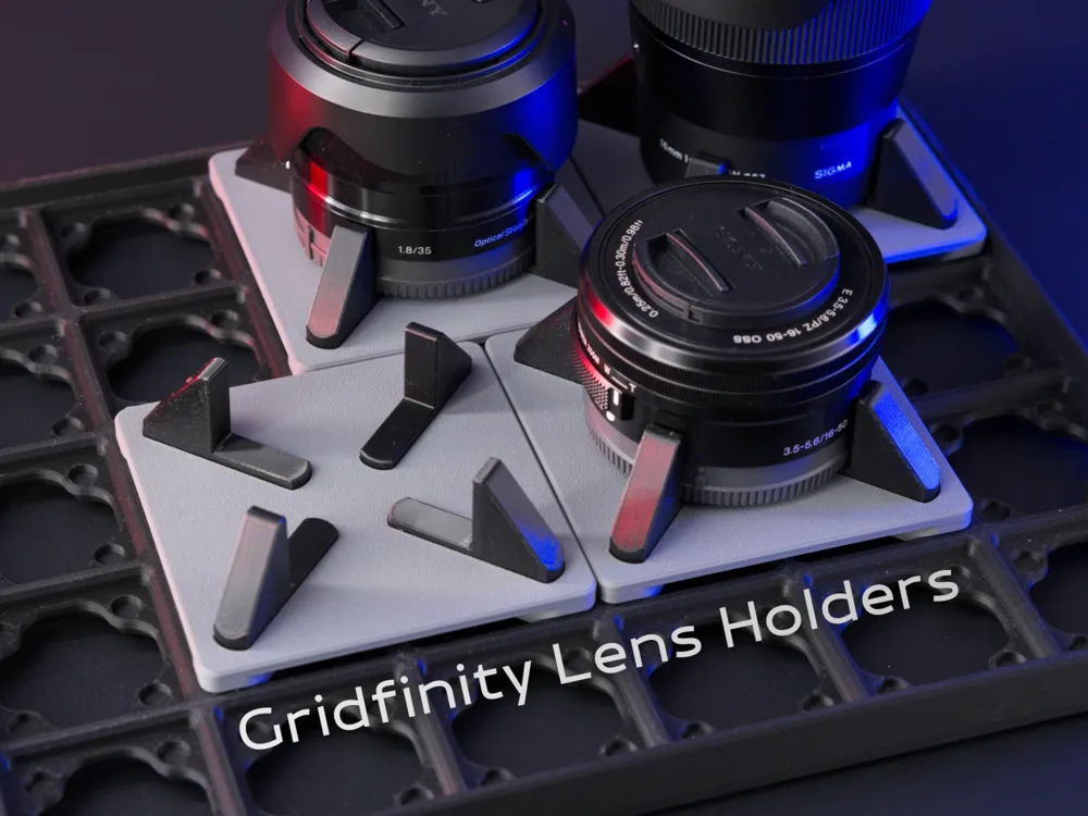 TPU Padded Gridfinity Lens Holders - 60mm to 80mm - Free 3D Print Model ...