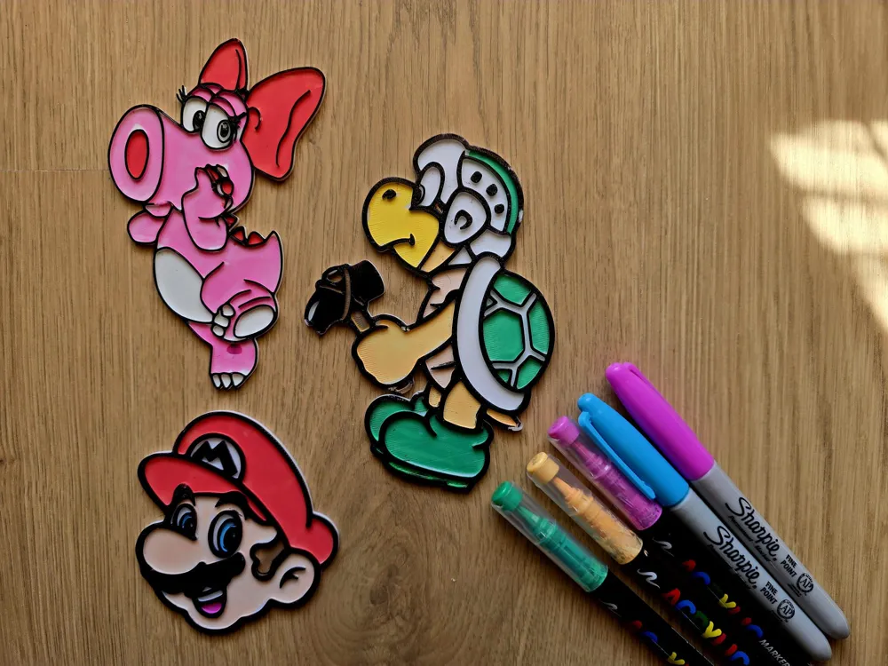 Mario Birdo Hammer Bro DIY Coloring Set Craft by Merilno3D MakerWorld ...