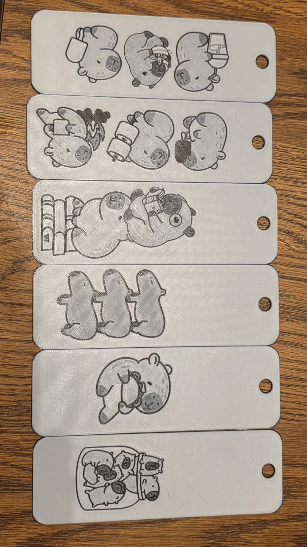 Capybara Bookmark 2 colors Set of 6 - Free 3D Print Model - MakerWorld
