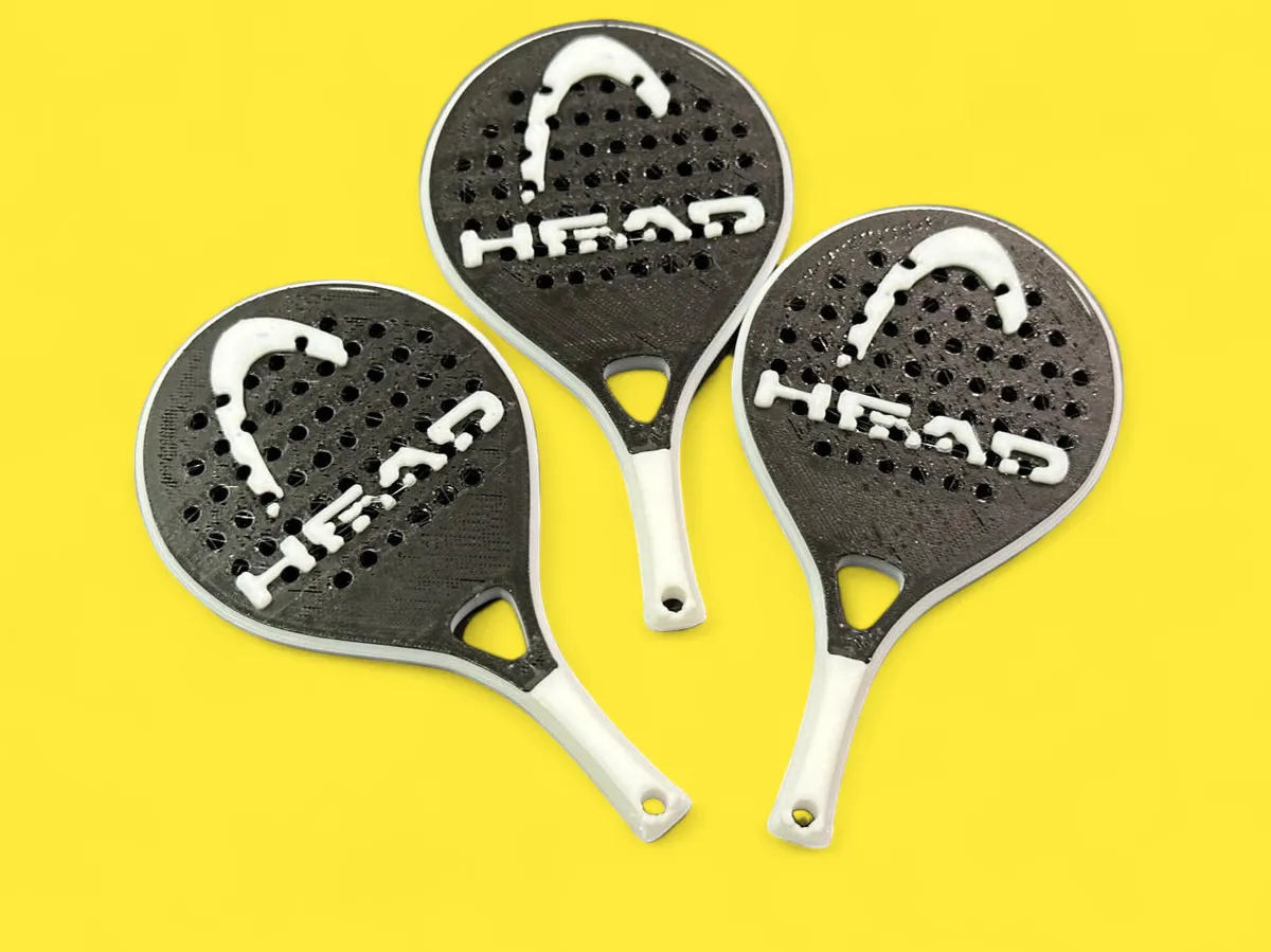 Padel keychain racket with Head logo - Free 3D Print Model - MakerWorld