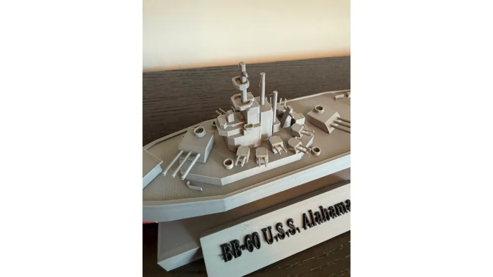 U.S.S. Alabama Battleship (BB-60) - Free 3D Print Model - MakerWorld