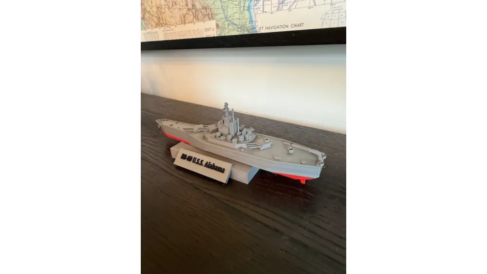 U.S.S. Alabama Battleship (BB-60) - Free 3D Print Model - MakerWorld