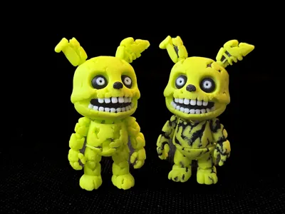 mini flexi FNAF Springtrap, Golden Freddy & Puppet - Free 3D Print ...