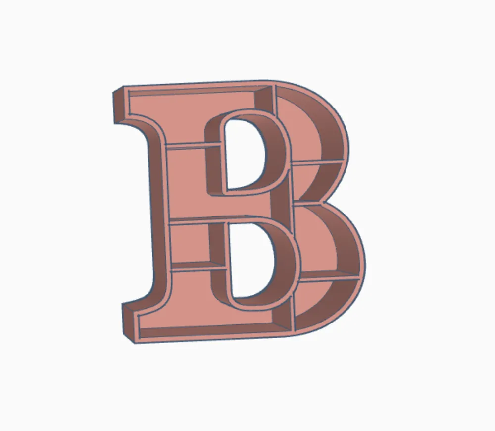 Bookshelfletter B - Free 3D Print Model - MakerWorld