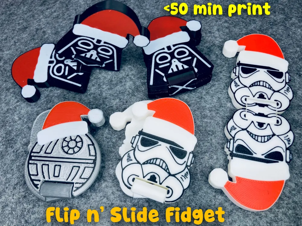 Star Wars Holiday Slider + Flip Fidgets - Free 3D Print Model - MakerWorld