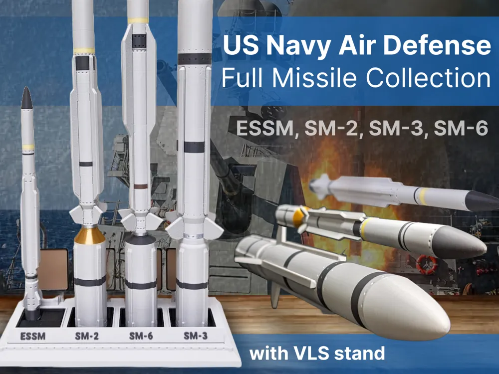 Full US Navy SM Missile Collection with Launcher - Free 3D Print Model ...