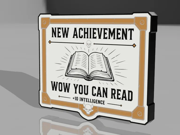 Dungeon Crawler Carl New Achievement WowYouCanRead - Free 3D Print ...