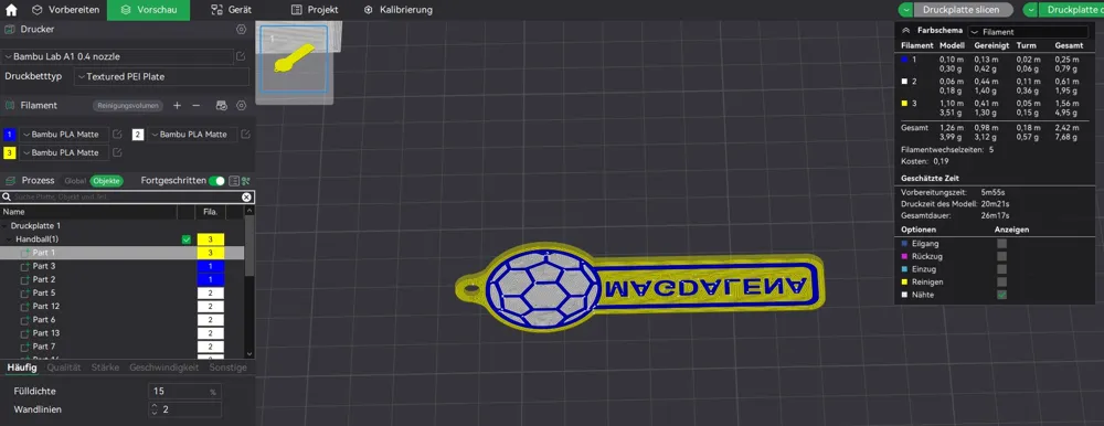 Handball Keychain with Customizable Name by WoinaMakerWorld: Download ...