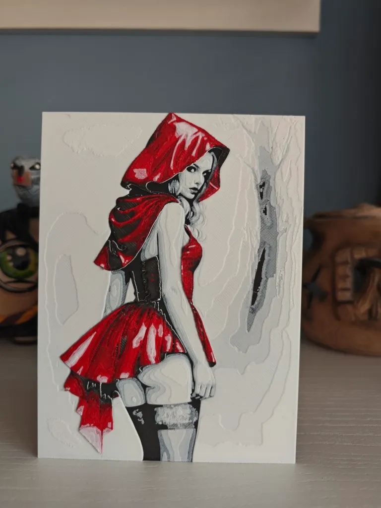 Red Riding Hood Hueforge - Free 3D Print Model - MakerWorld