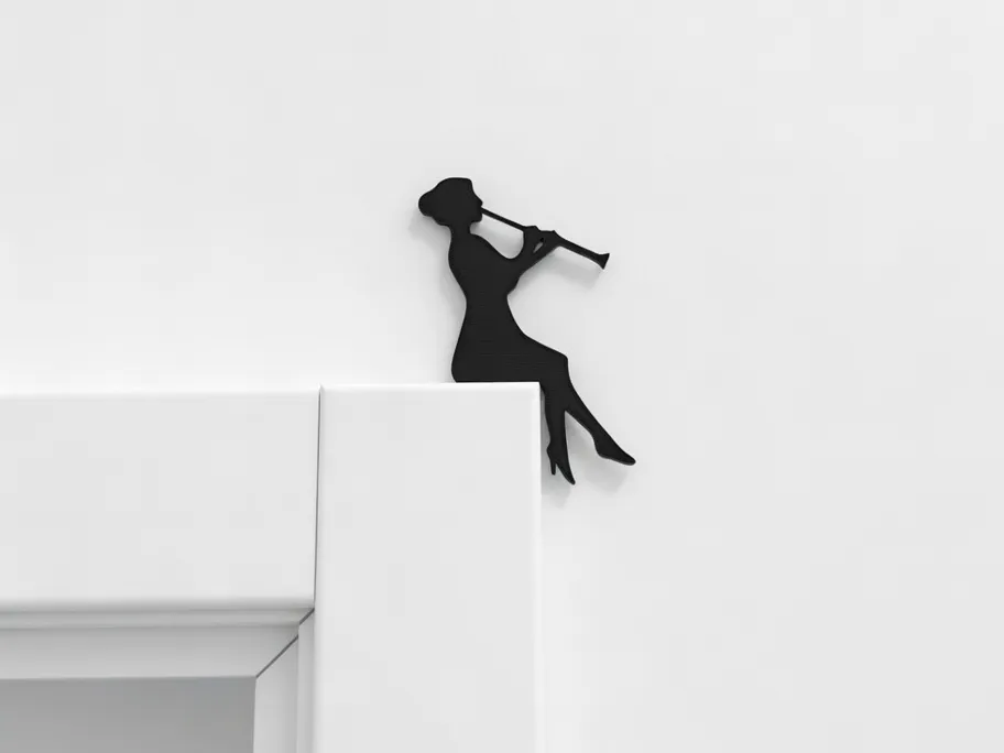 Flute Player Silhouette - Door Frame - Free 3D Print Model - MakerWorld