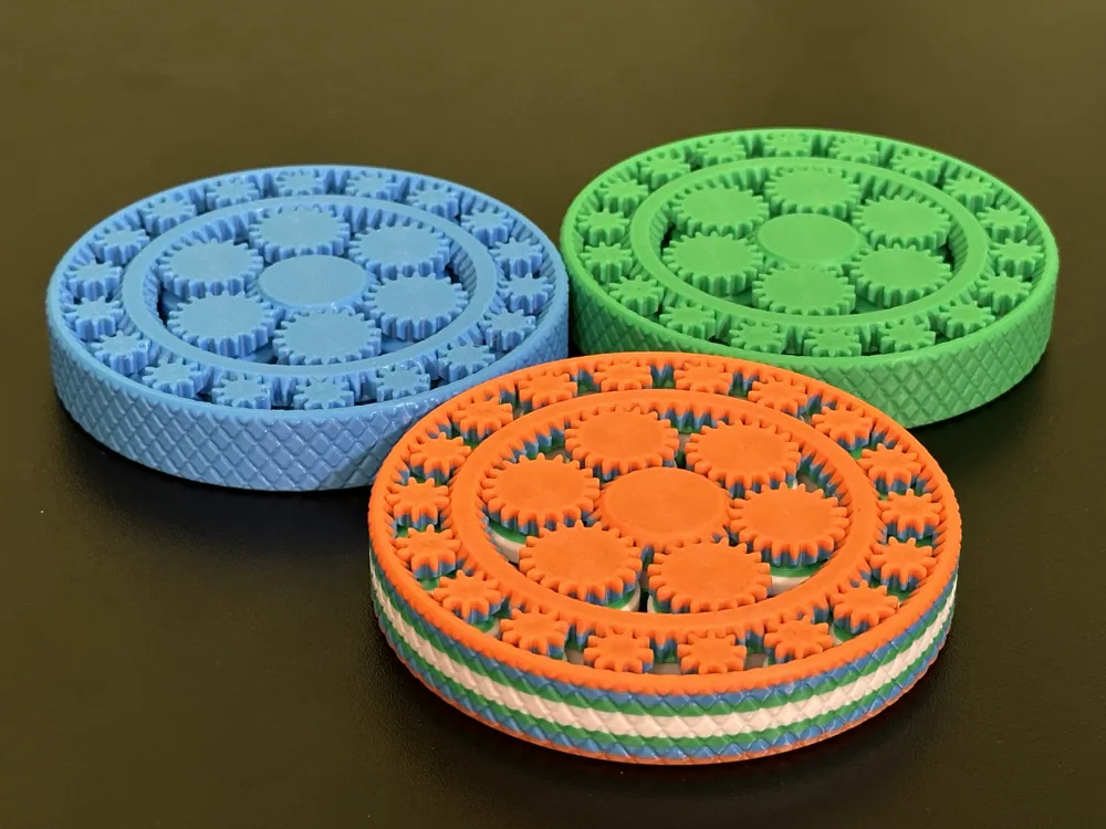 Two-Layer Gear Fidget Spinner - Print in Place by Joseph MakerWorld ...