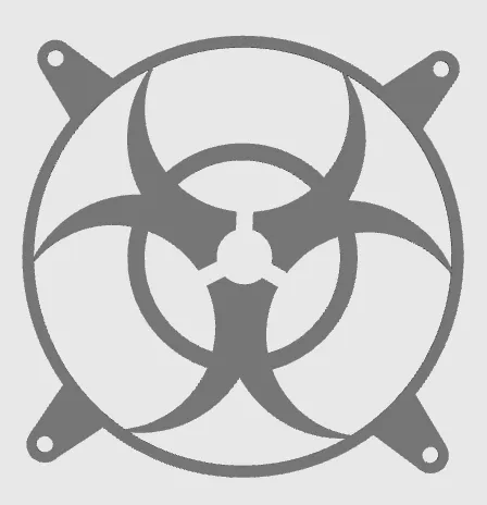 BIOHAZARD - 120mm PC fan cover by snikiMakerWorld: Download Free 3D Models