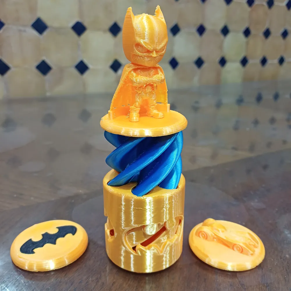 Batman spiral fidget - Free 3D Print Model - MakerWorld