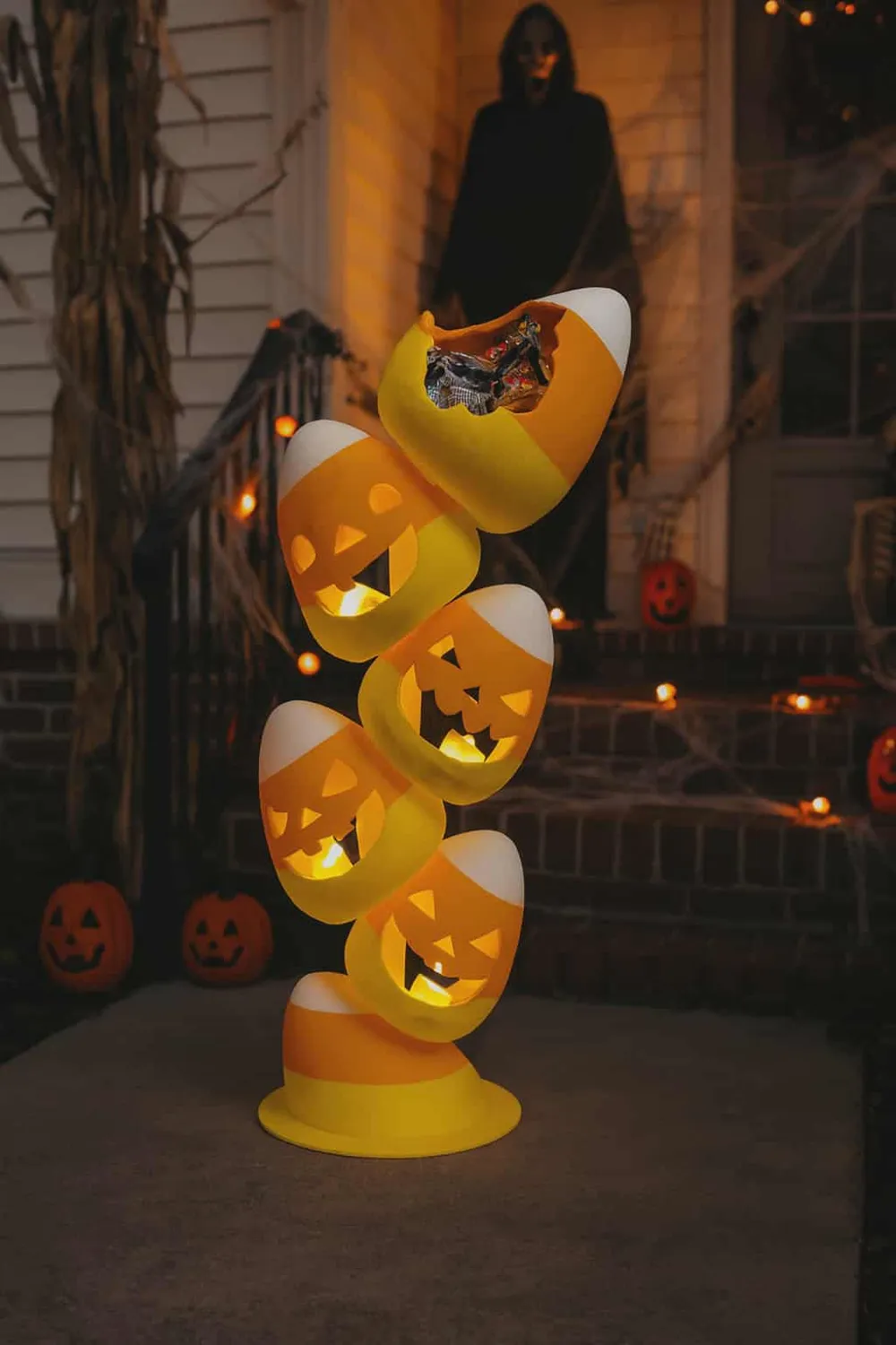 Stacked Candy Corn Jack-O’-Lantern candy dishTower - Free 3D Print ...