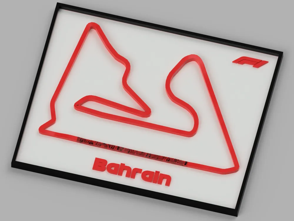 F1 Track - Bahrain International with elevation by domono - MakerWorld