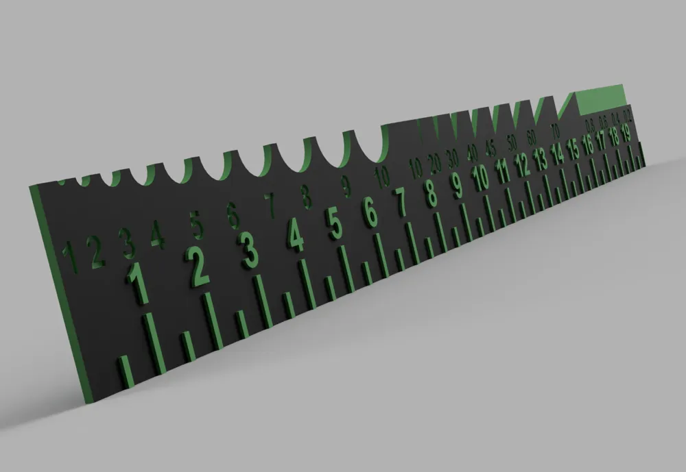 3D Makers Ruler - 20 Centimetres - 20 Minute print by Eternity Labs ...