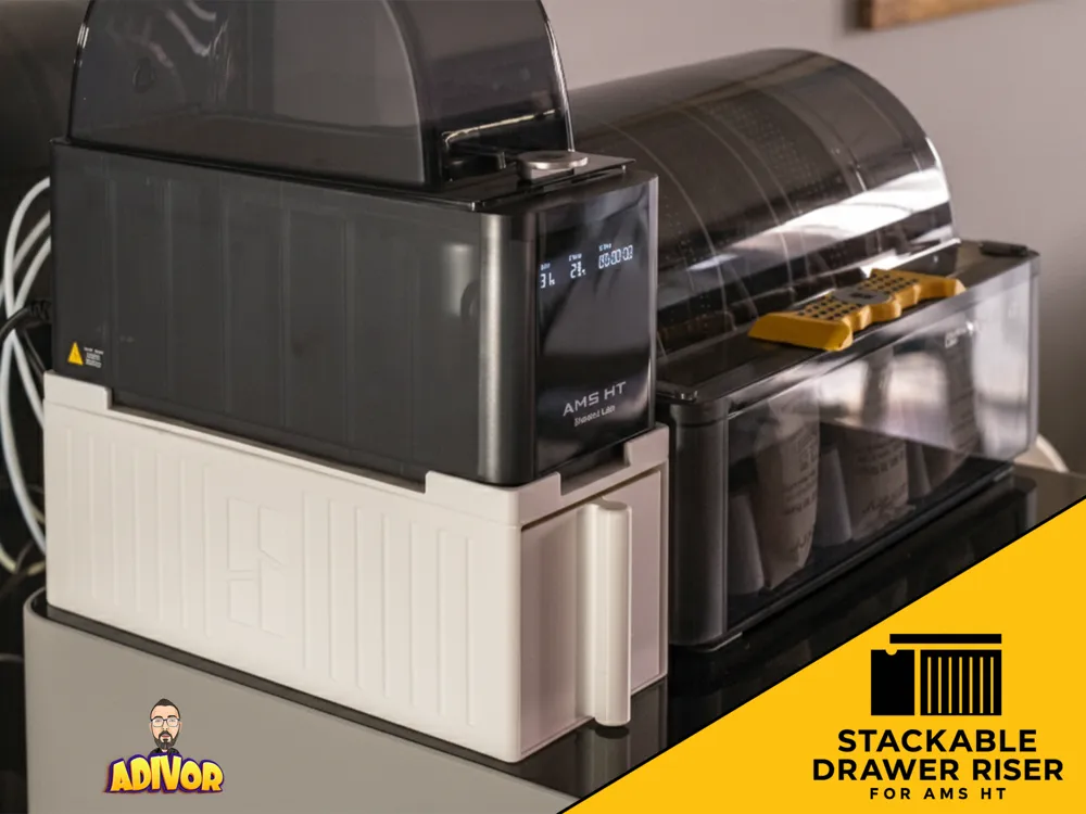 Stackable Drawer Riser for BambuLab AMS HT - Free 3D Print Model ...