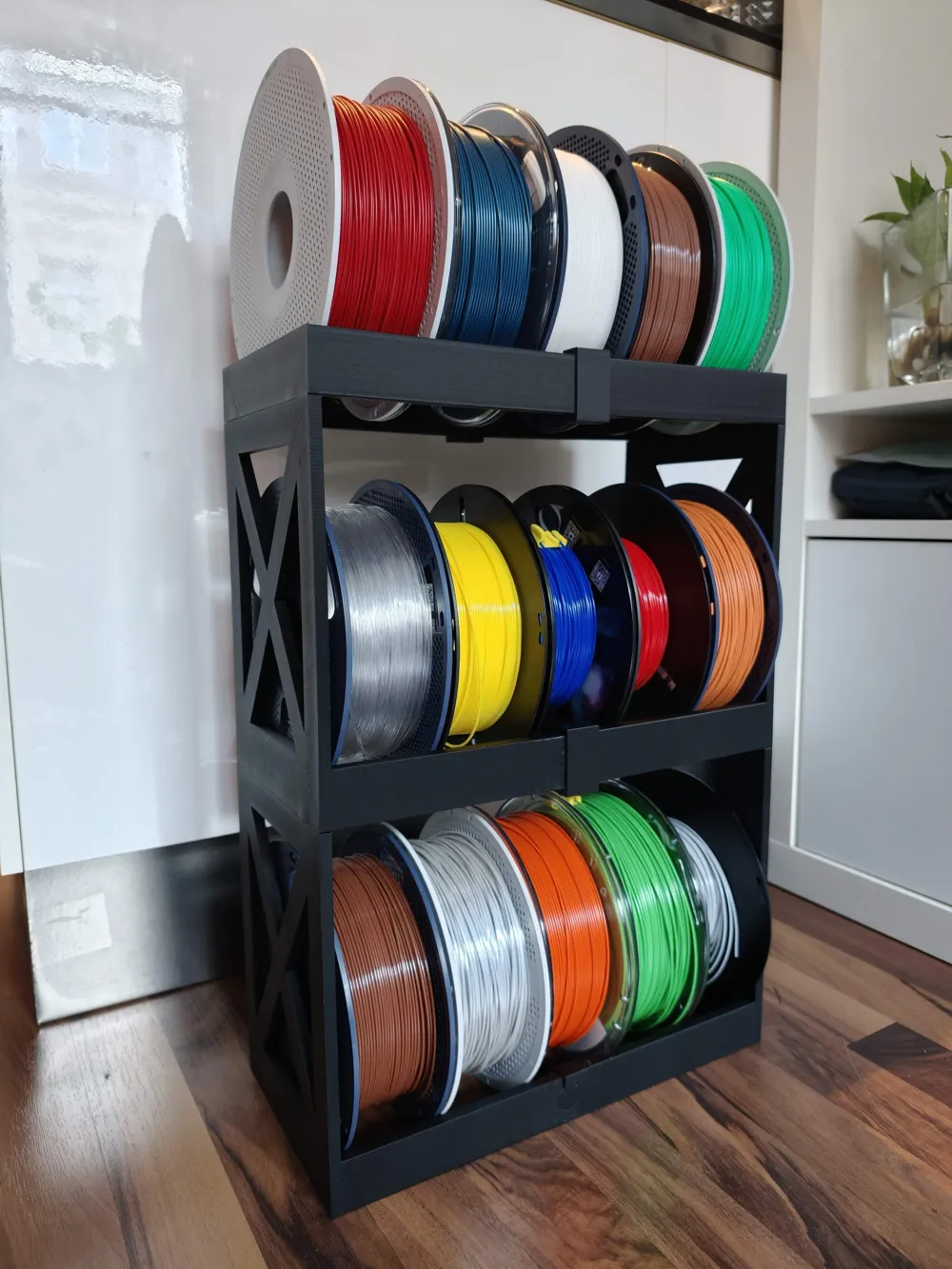Modular Fast Stable Filament Spool Stand Rack - Free 3D Print Model ...